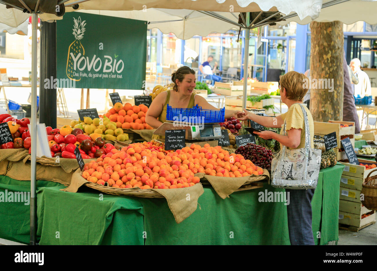 Typical traditional french street market stall stalls hi-res stock ...