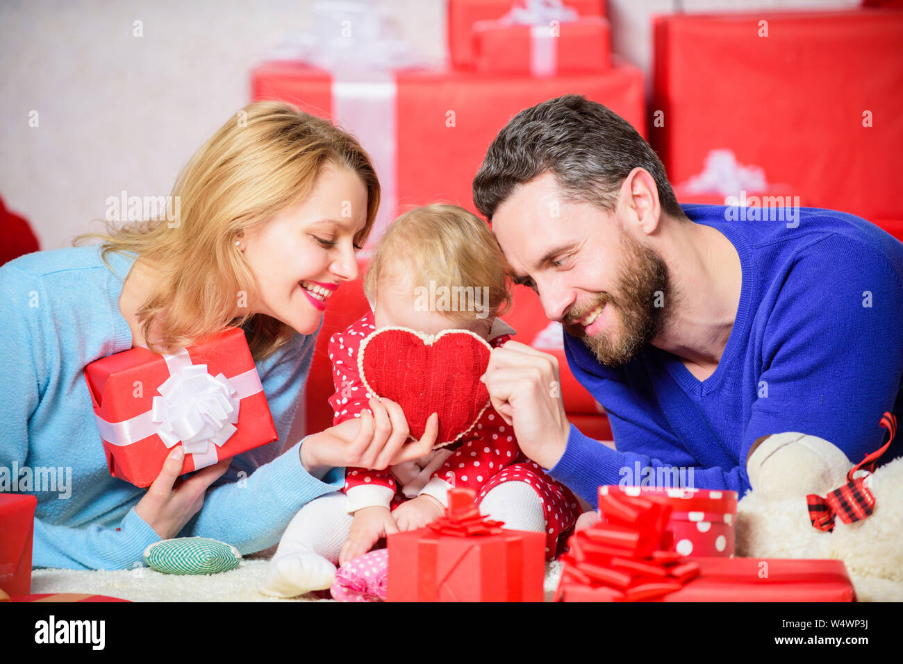 Hearts filled with love. Family celebrate anniversary. Couple in love ...