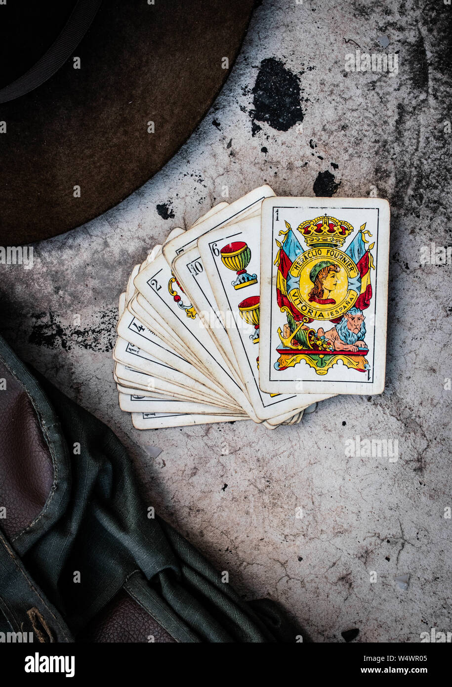 Group of cards on white texture background Stock Photo - Alamy