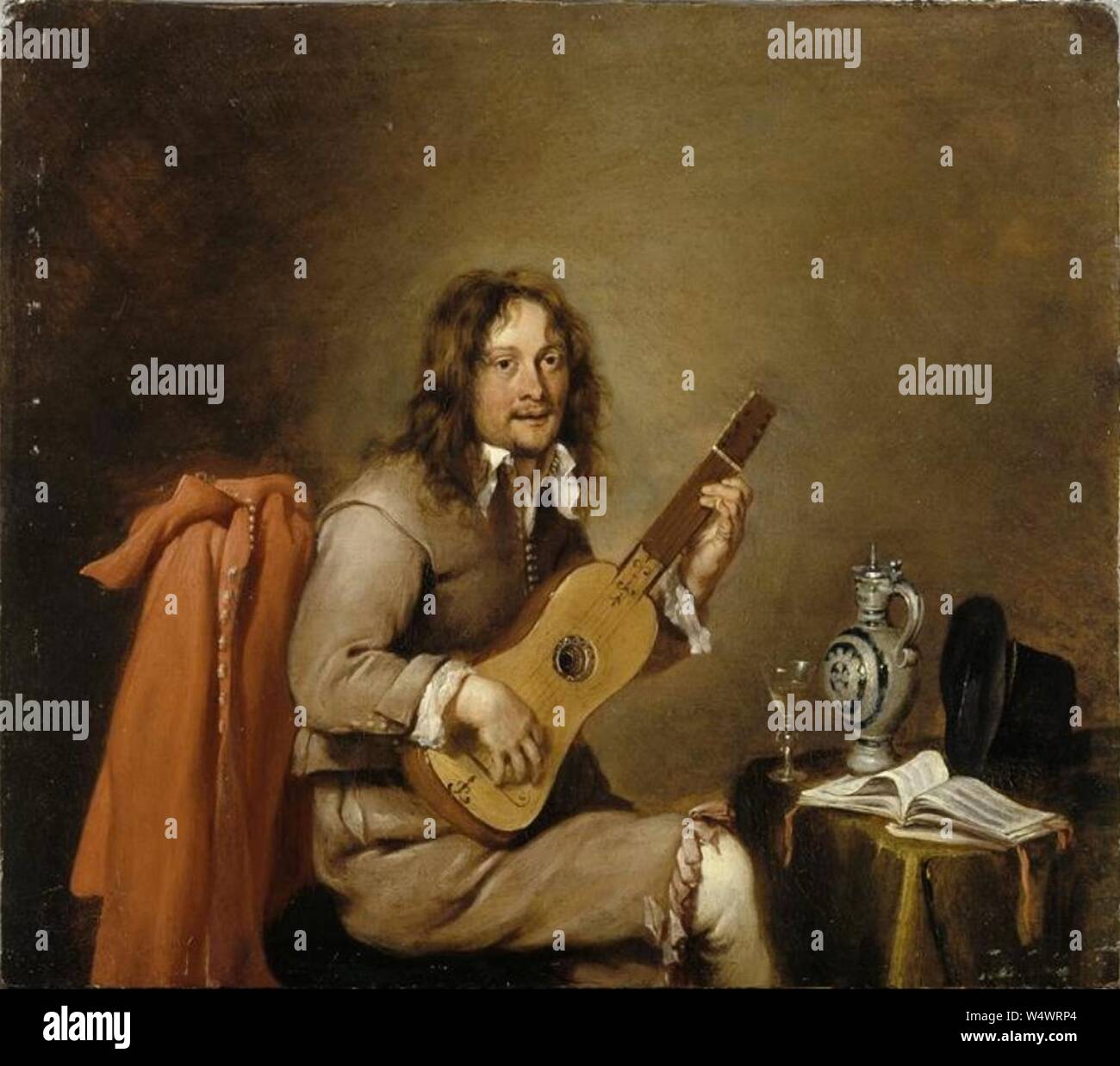 Cornelis de Vos - The guitar player Stock Photo - Alamy