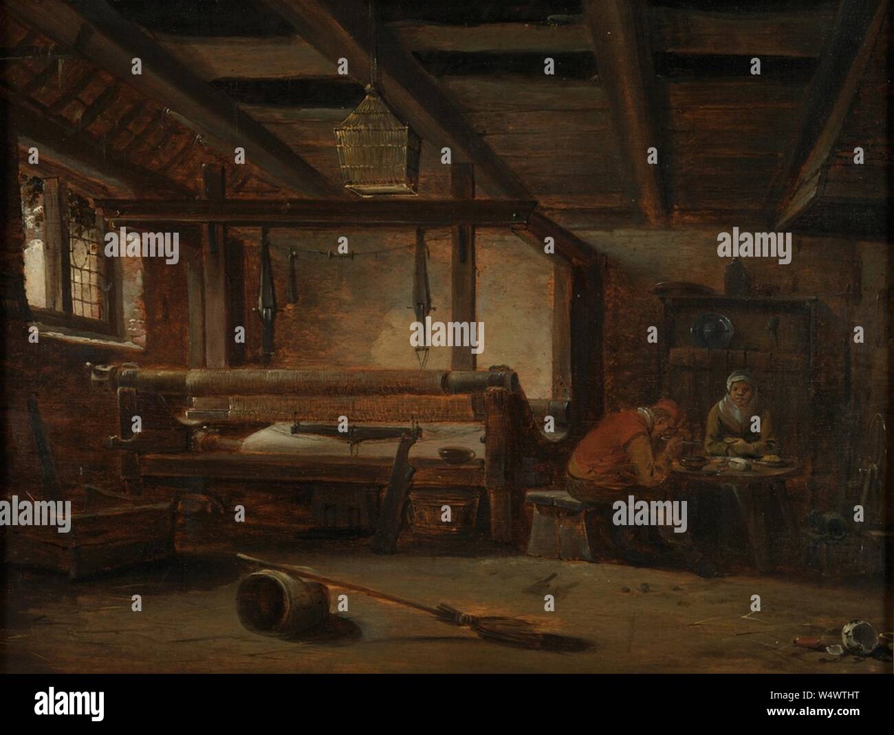 Cornelis Gerritsz. Decker - Interior of a Weaver's Room Stock Photo - Alamy