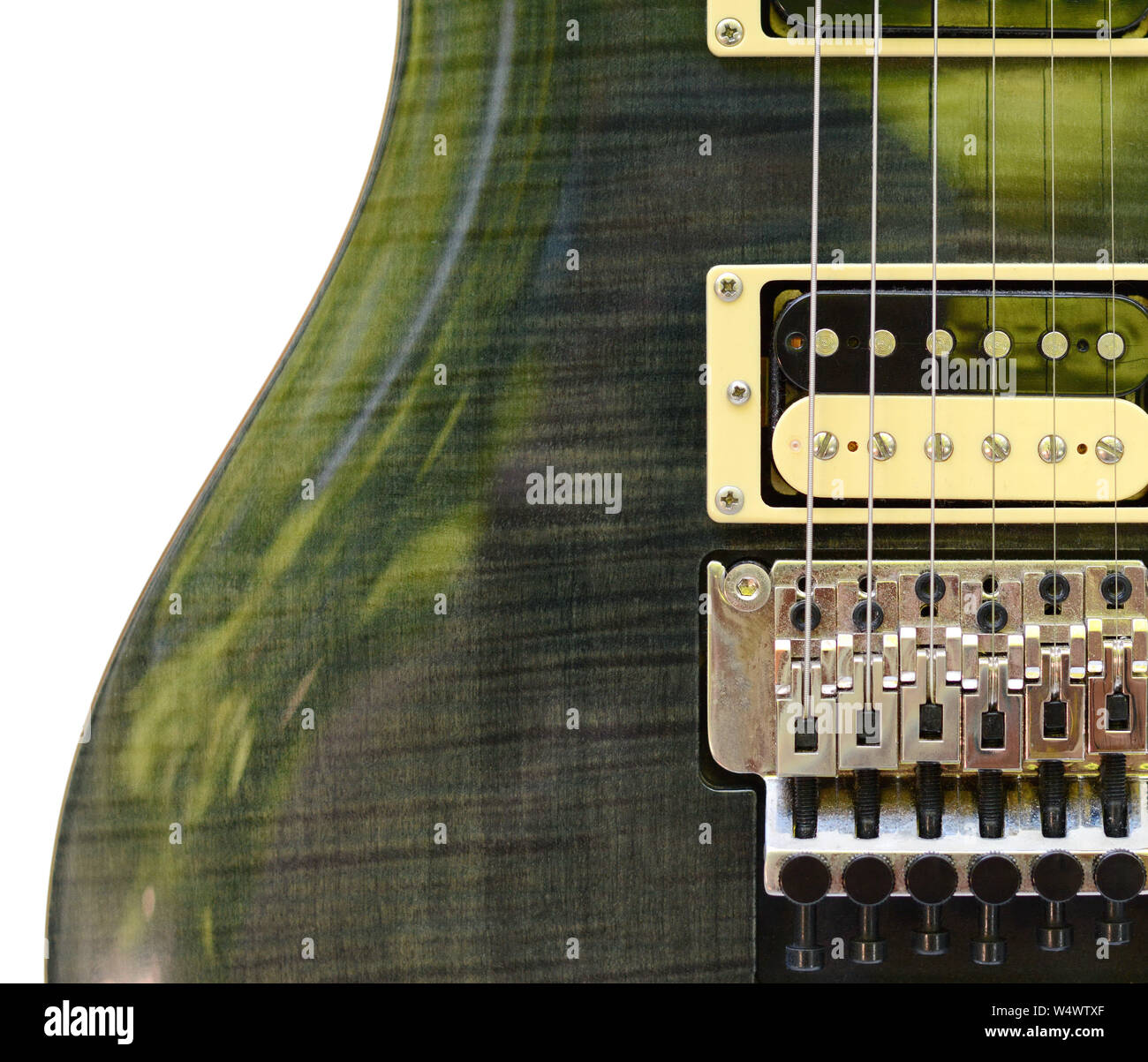 six-stringed electric guitar isolated on white Stock Photo - Alamy