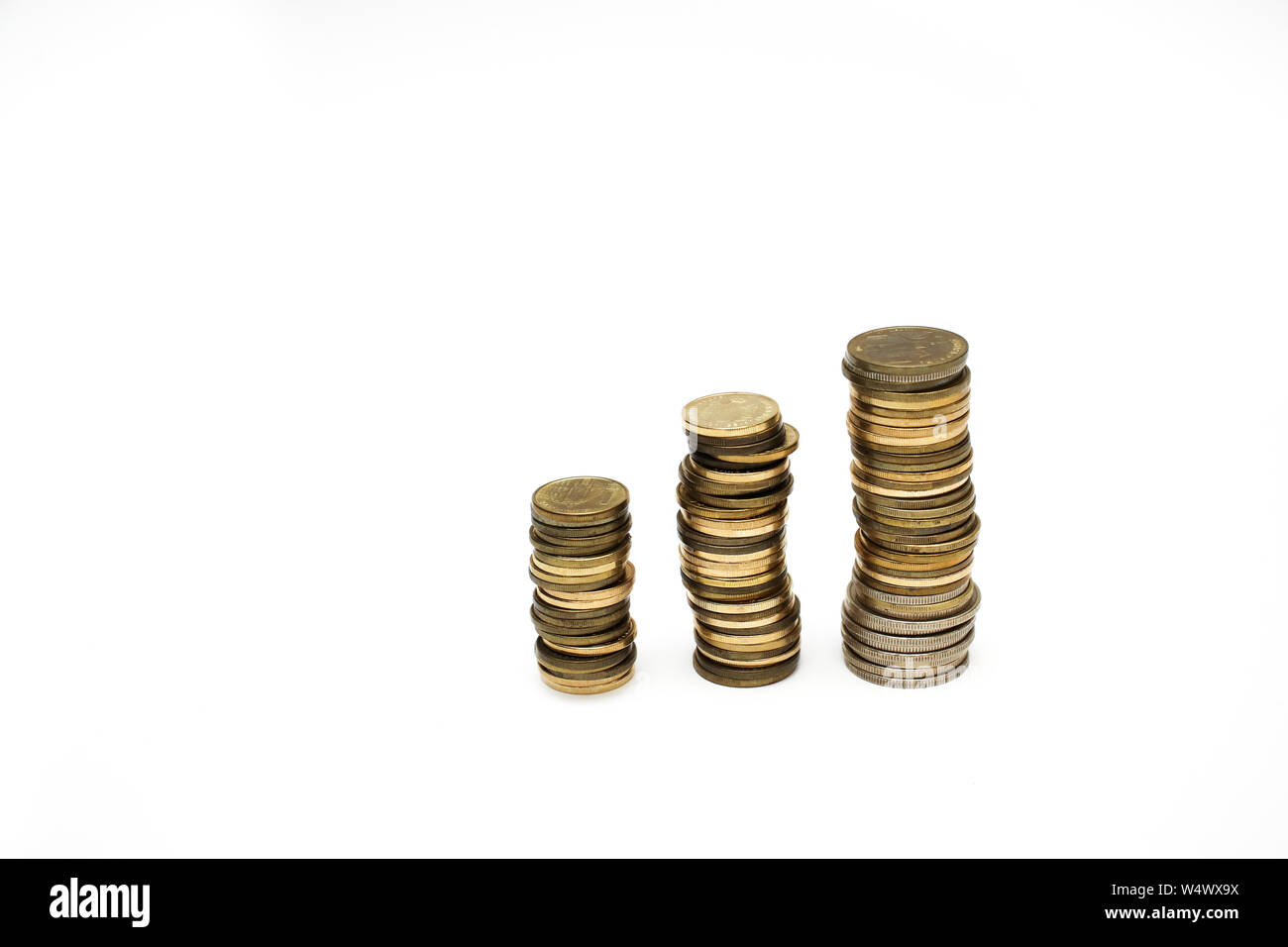 Coins on white background Stock Photo - Alamy