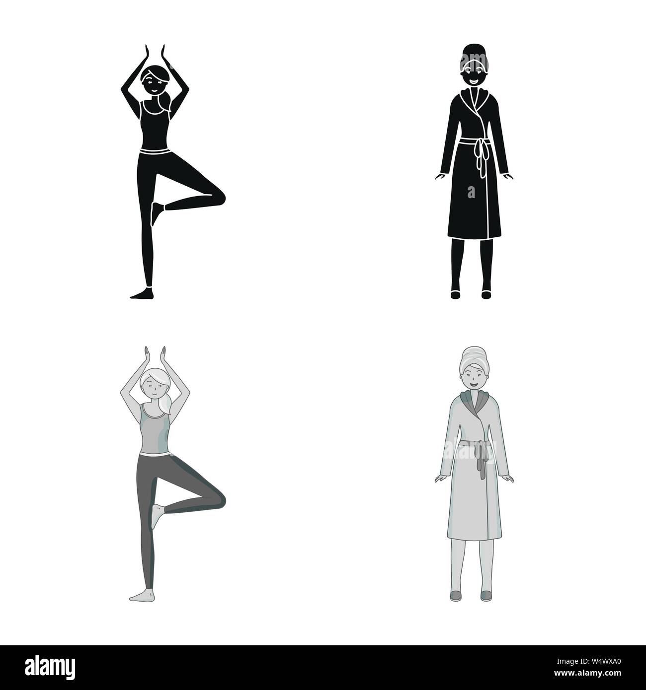 Vector illustration of posture and mood symbol. Collection of posture ...