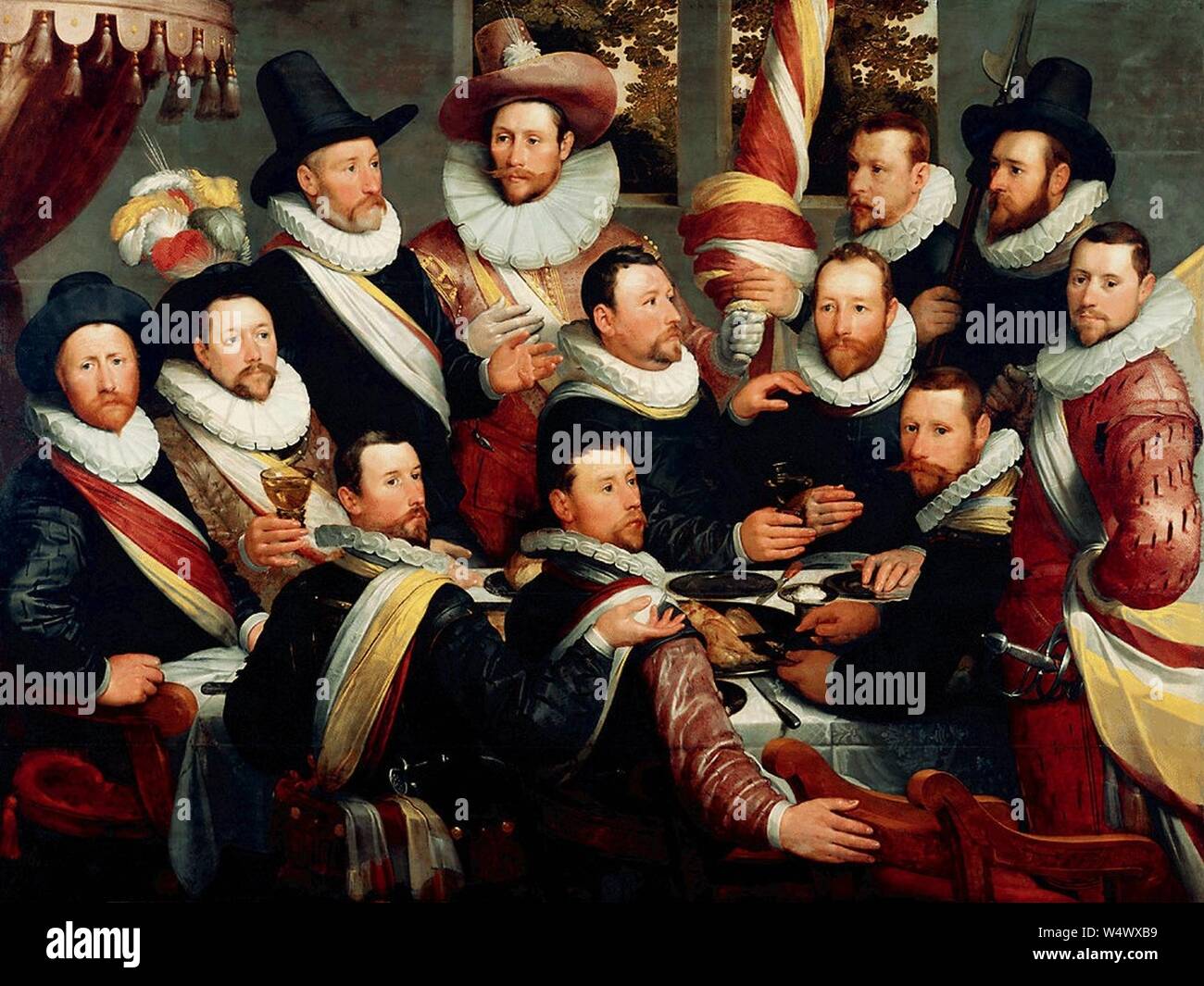 Cornelis van Haarlem - Banket van de officieren van de St. Jorisdoelen Stock Photo - Alamy
