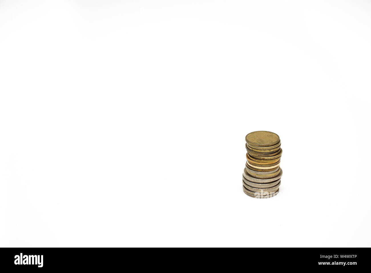 Coins on white background Stock Photo - Alamy