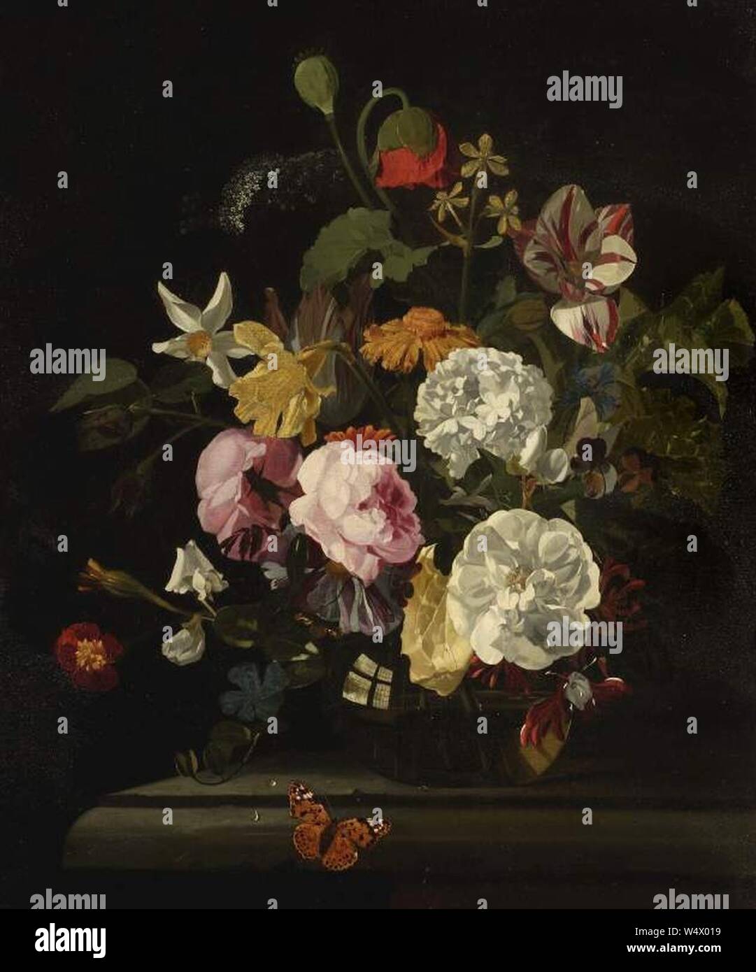 Cornelius Verelst - a vase of flowers Stock Photo - Alamy