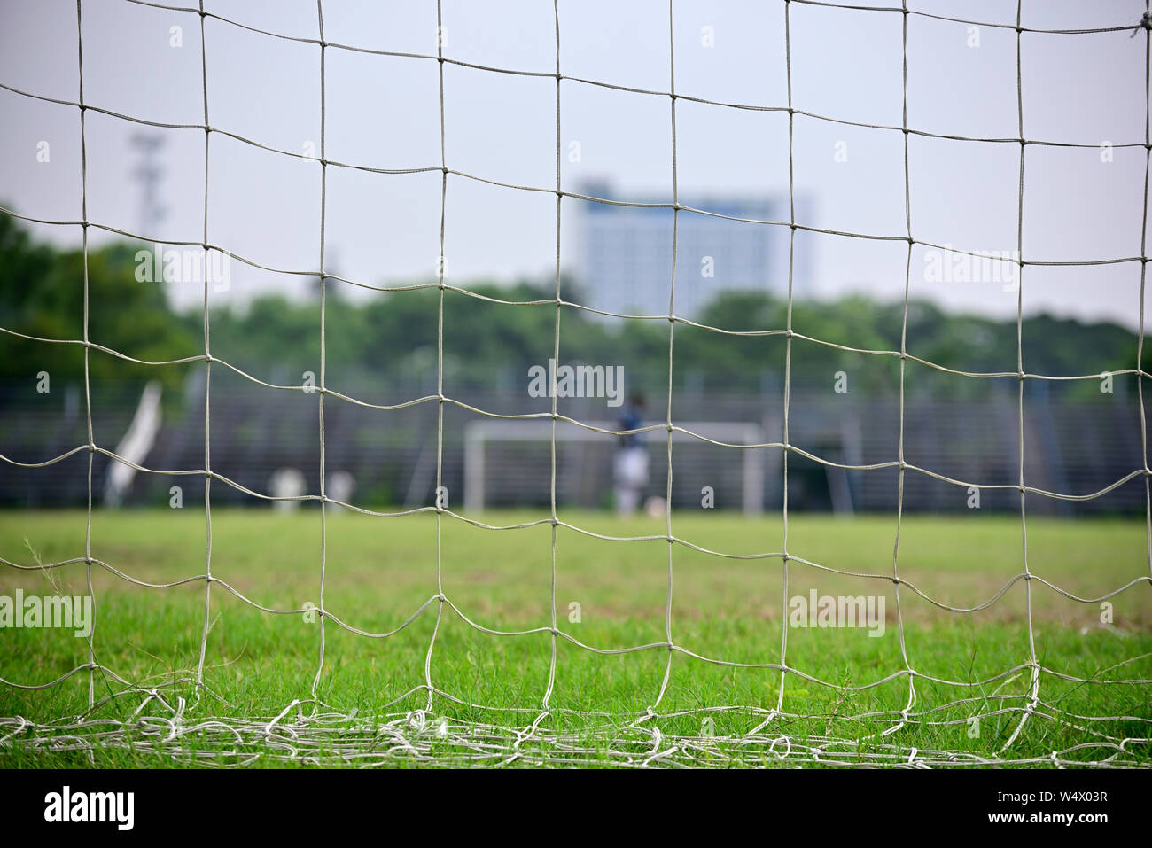 Empty soccer field in a sports complex, Picture is captured behind ...