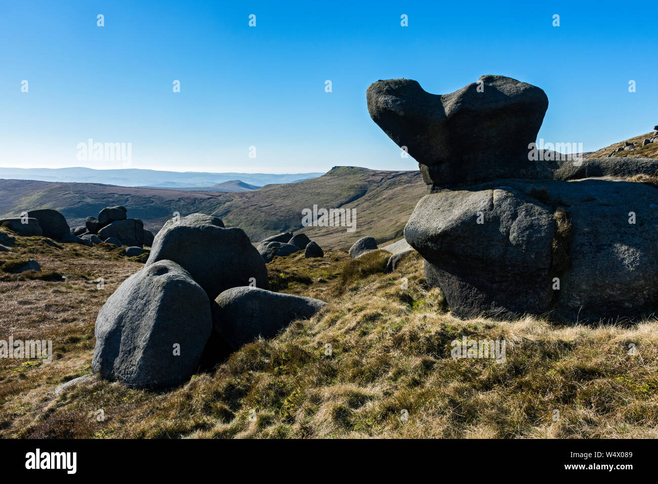 Swine's Back from the Wool Packs rocks on the Kinder Scout plateau ...