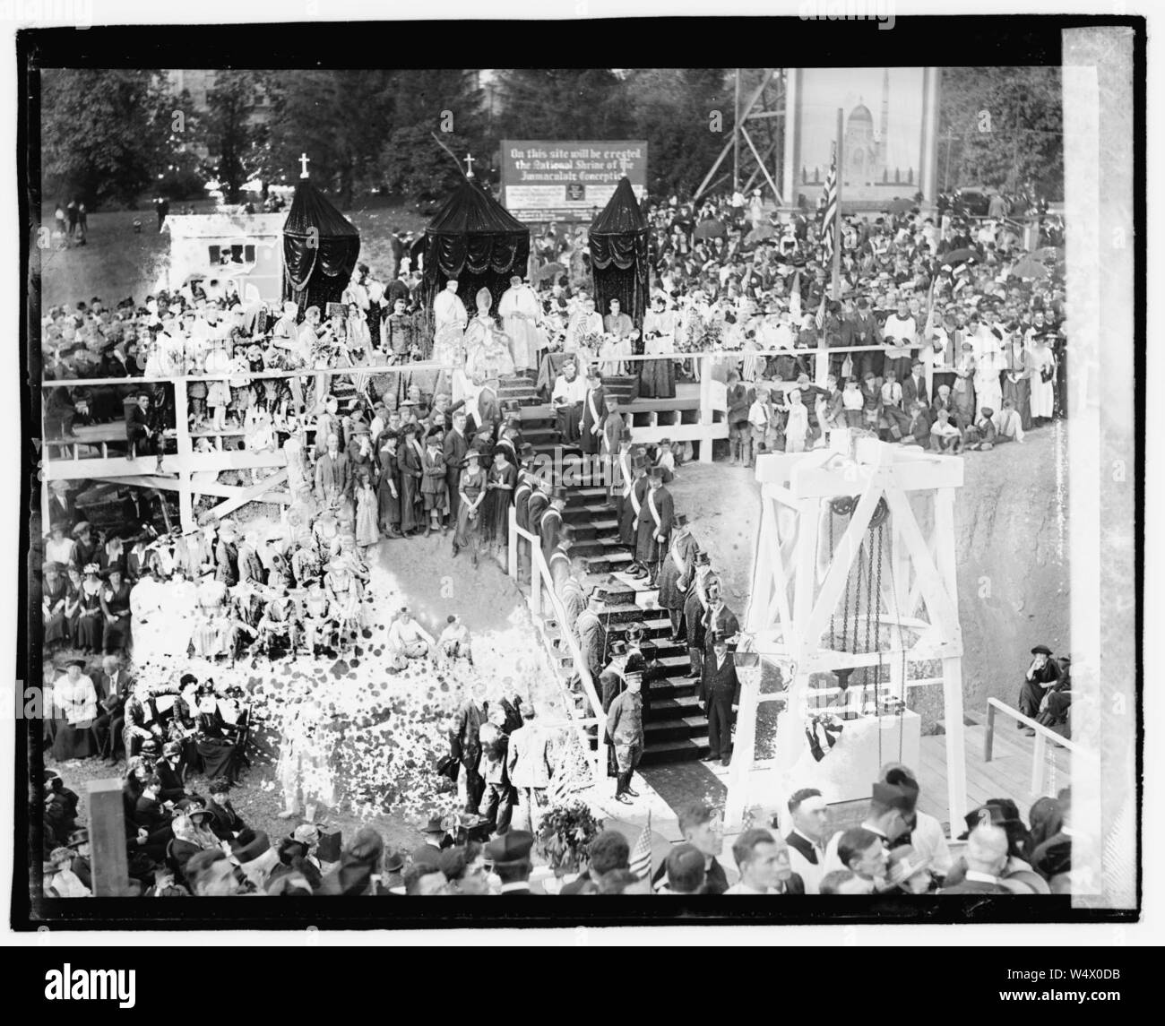Cornerstone laying, shrine of the Immaculate Conception Stock Photo - Alamy