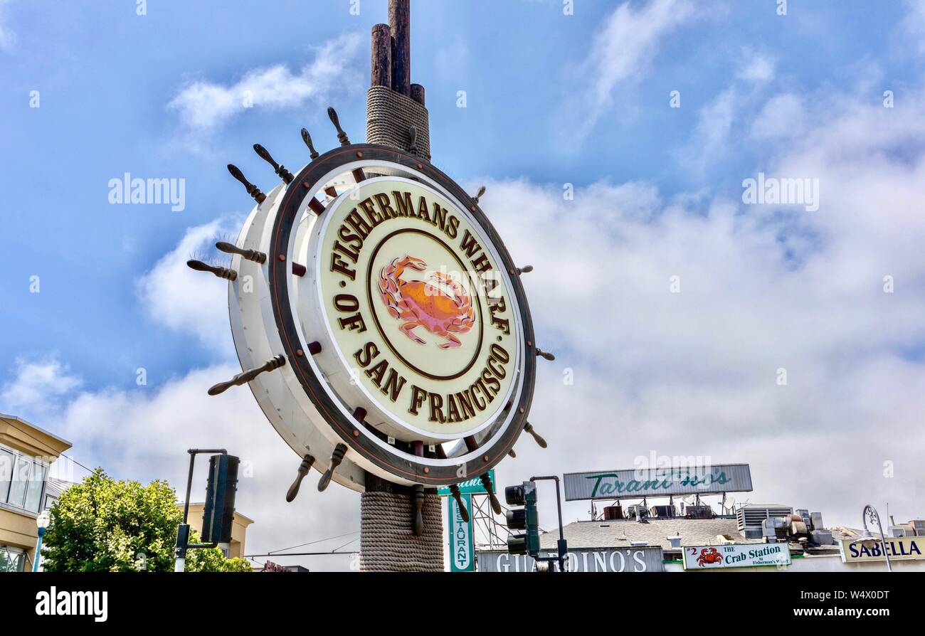 Fishermans wharf sign hi-res stock photography and images - Alamy