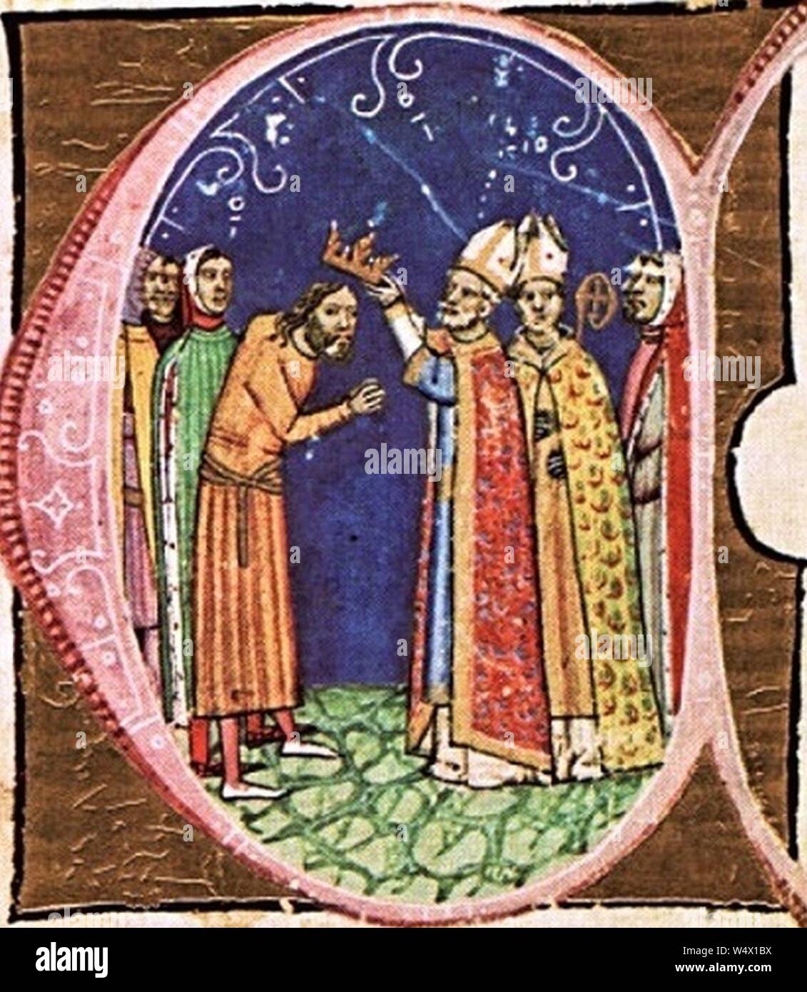 Coronation of Coloman (Chronicon Pictum 101 Stock Photo - Alamy