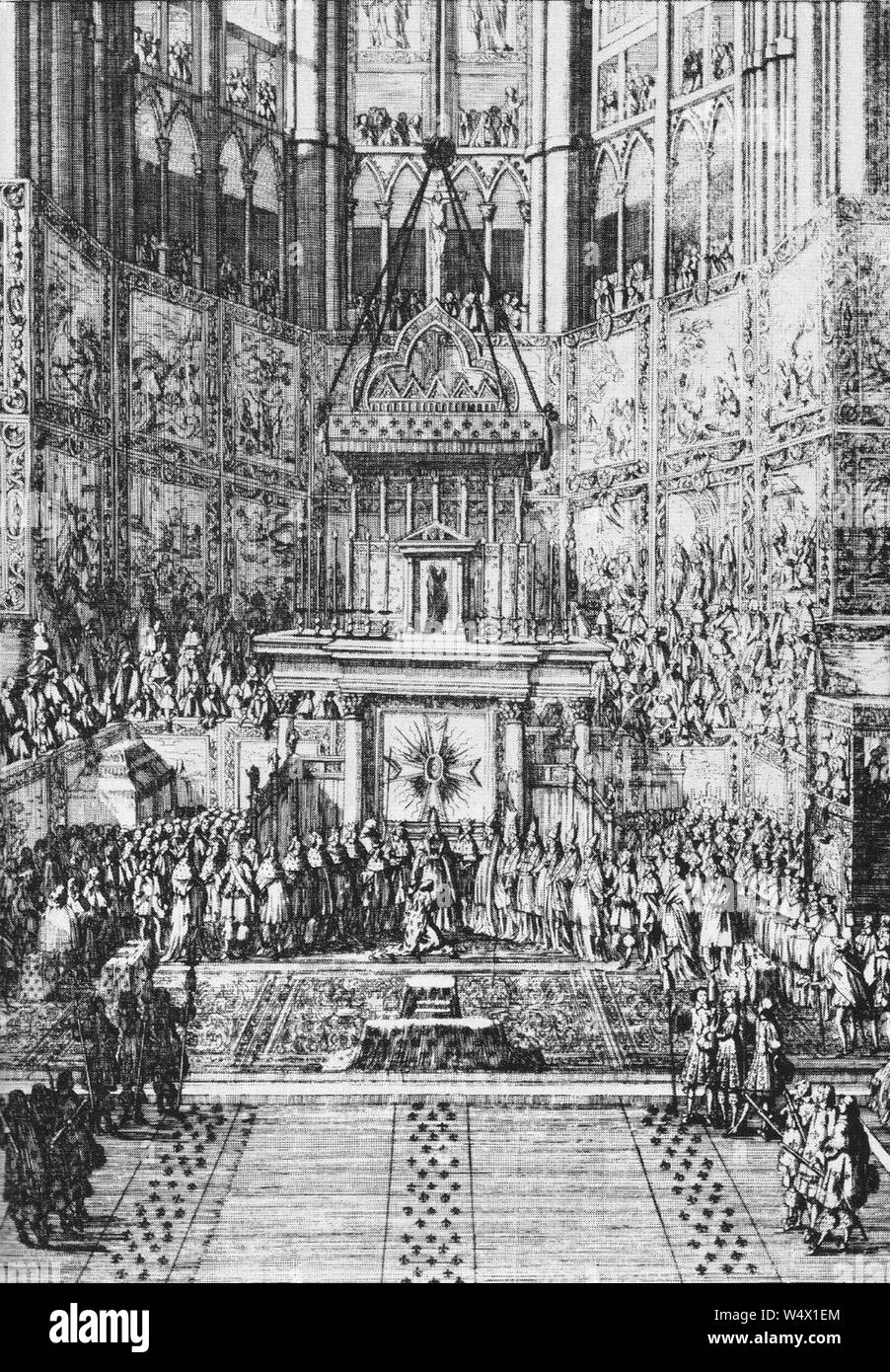 Coronation of Louis XIV of France in the Cathédrale Notre-Dame de Reims ...