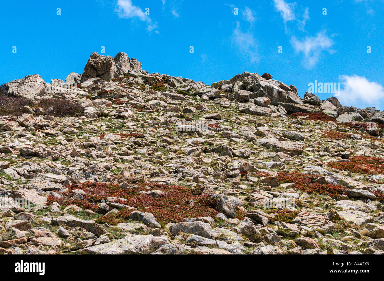 Beautiful colorful landscape during the GR20 hike in Corsica, France ...