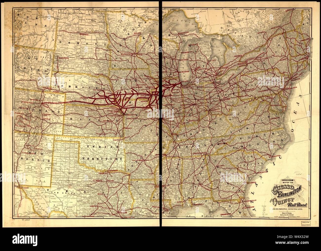 Correct map of the Chicago, Burlington, and Quincy Rail Road and its ...