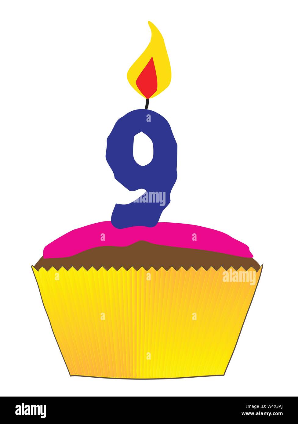 Number 9 candle Stock Vector Images - Alamy