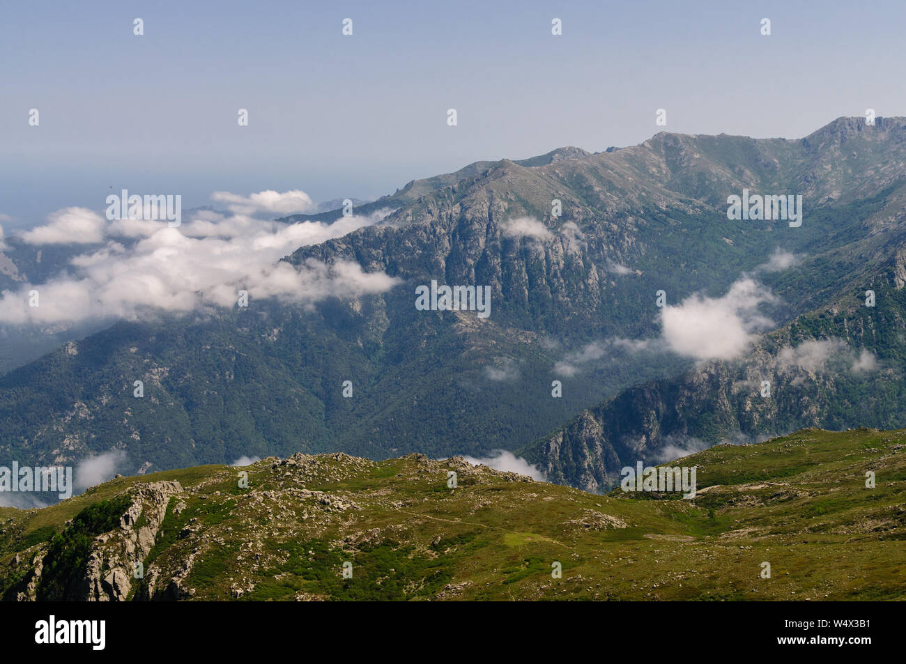 Beautiful mountain landscape during the GR20 hike in Corsica, France ...