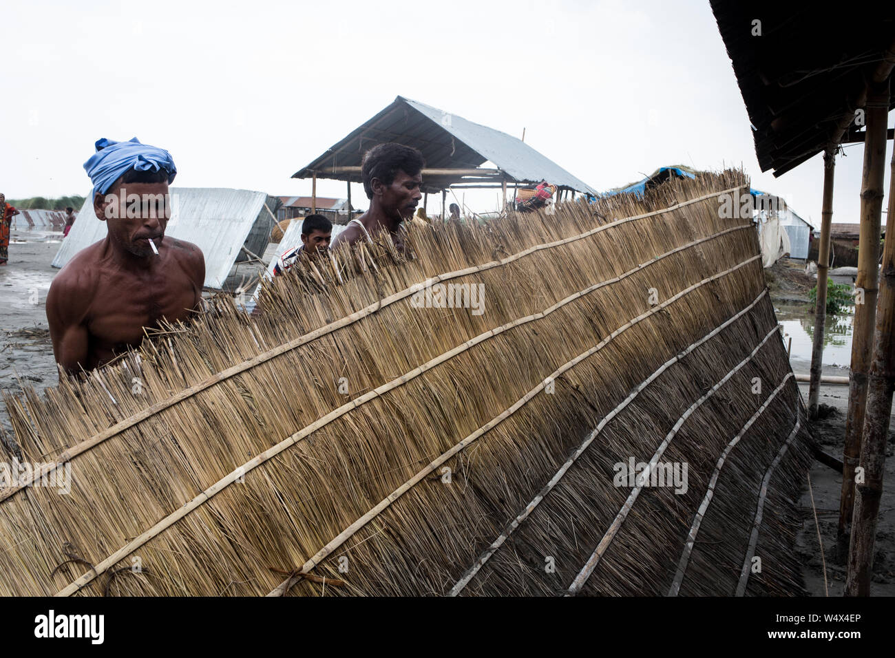 People rebuilding their home after water of flood went down Stock Photo ...