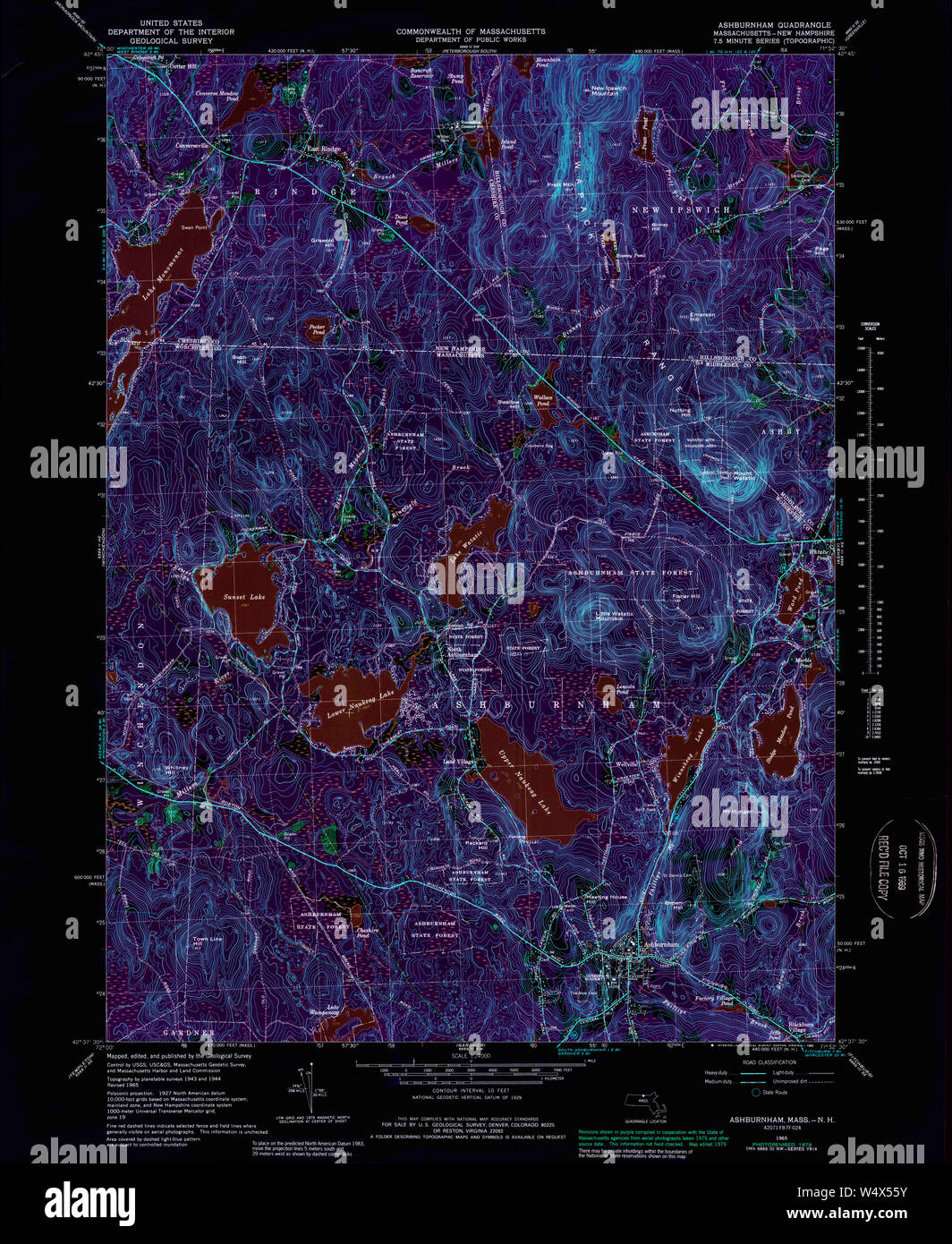Massachusetts USGS Historical Topo Map MA Ashburnham 349943 1965 24000 ...