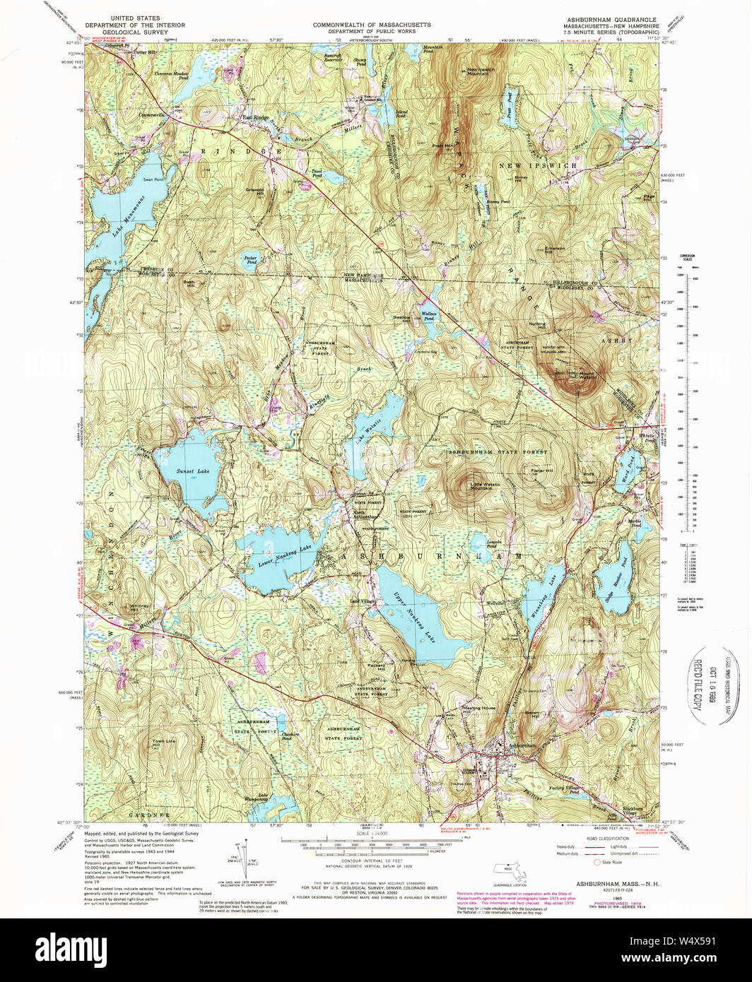 Massachusetts USGS Historical Topo Map MA Ashburnham 349943 1965 24000 ...