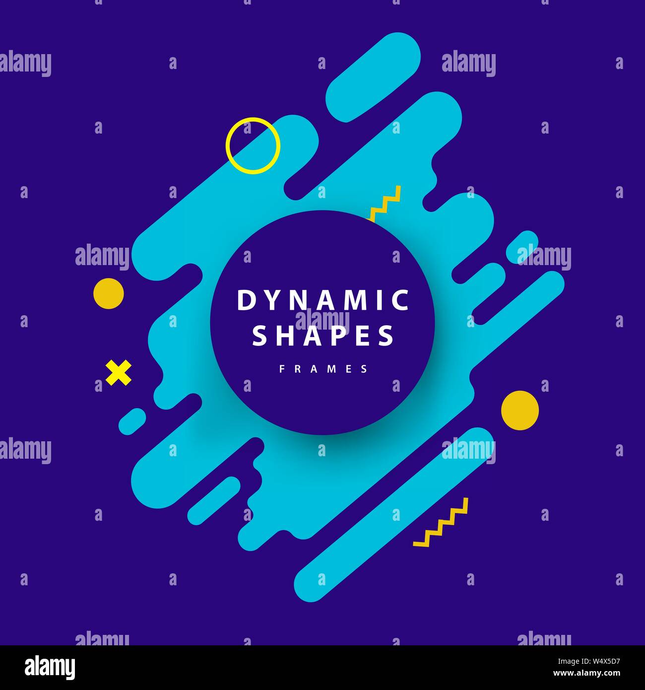 Abstract flat dynamic frames background with trendy shapes for cover ...