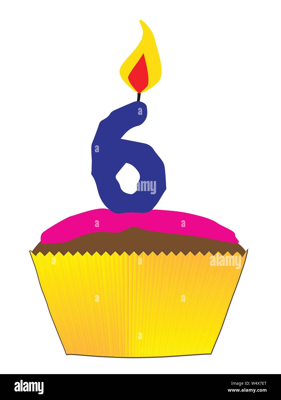 Number 6 birthday candle Stock Vector Images - Alamy