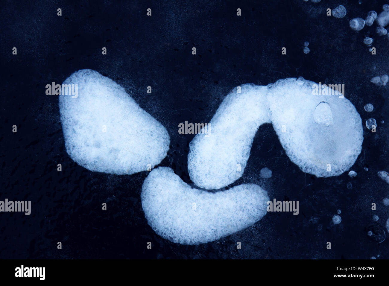 structure, pattern and crystals of newly formed ice called the nylas ...