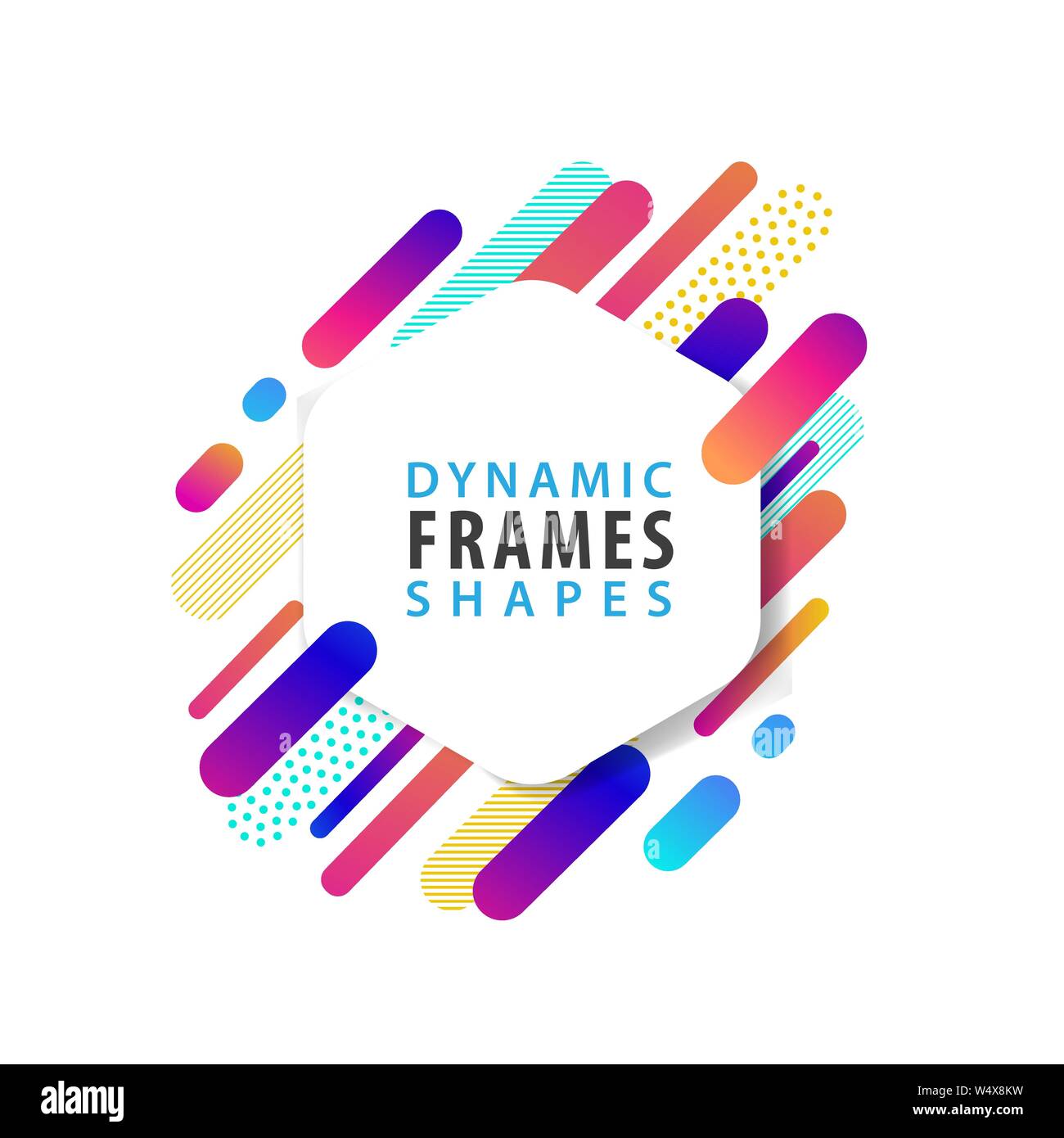 Abstract Hexagonal frames with dynamic shapes for cover design, poster ...