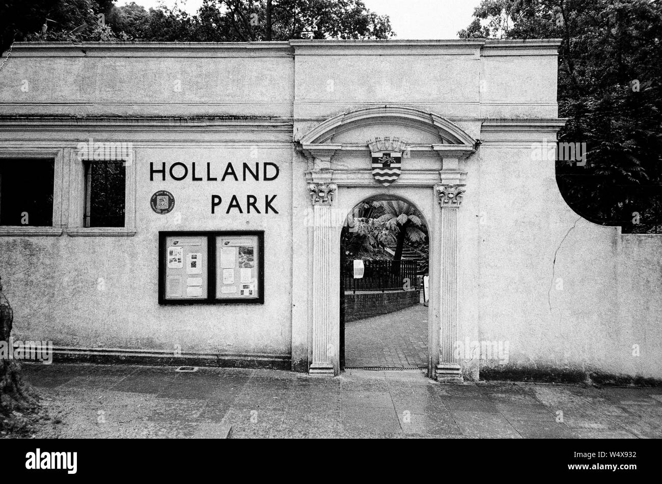 North entrance gate to Holland Park, West London, England, United ...