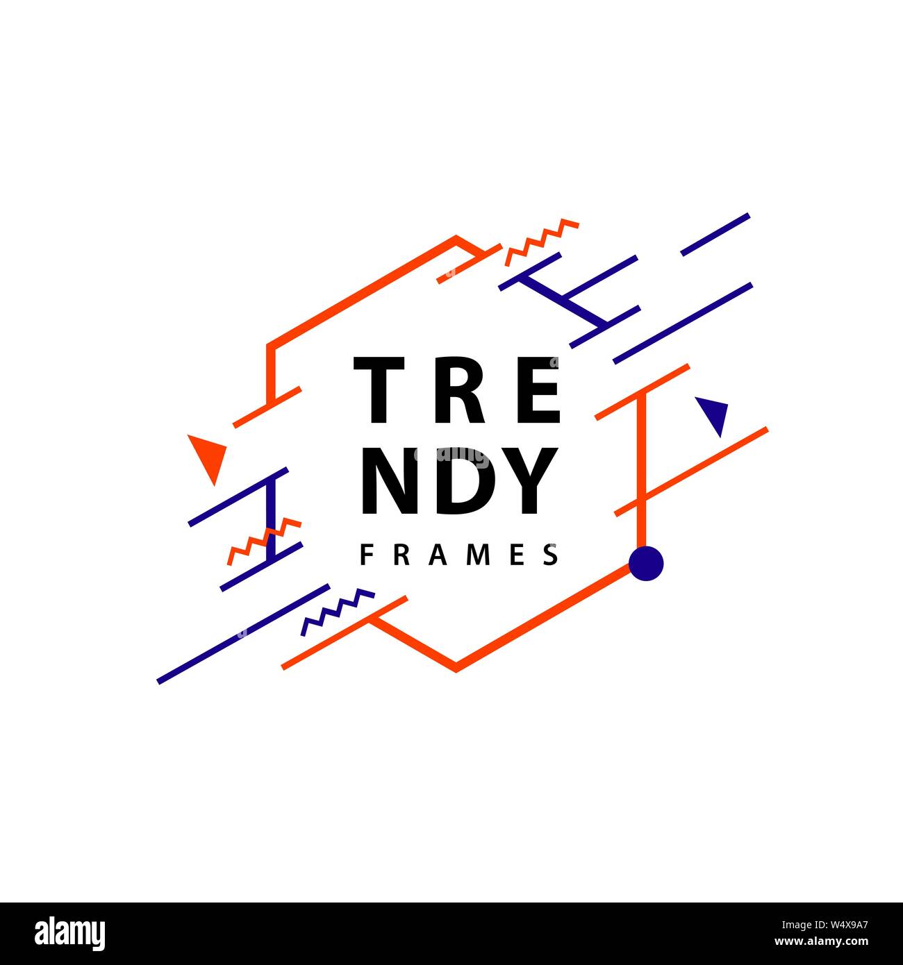 hexagonal Frames with geometric lines Vector . Borders with trendy ...