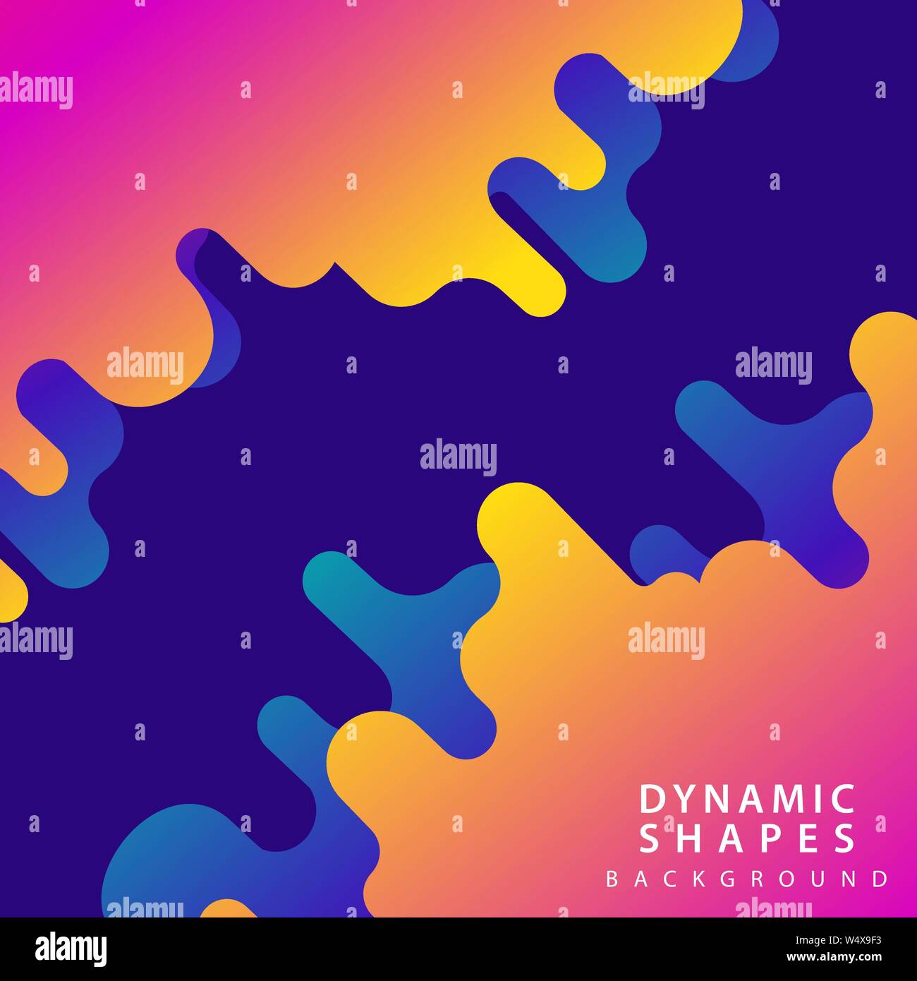 Modern Style Abstraction With Composition Made Of Various Rounded