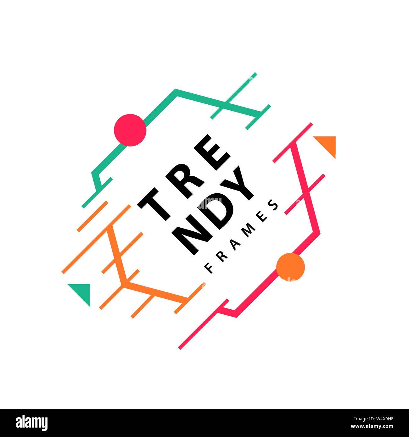 Frames with geometric lines Vector . Borders with trendy shapes ...