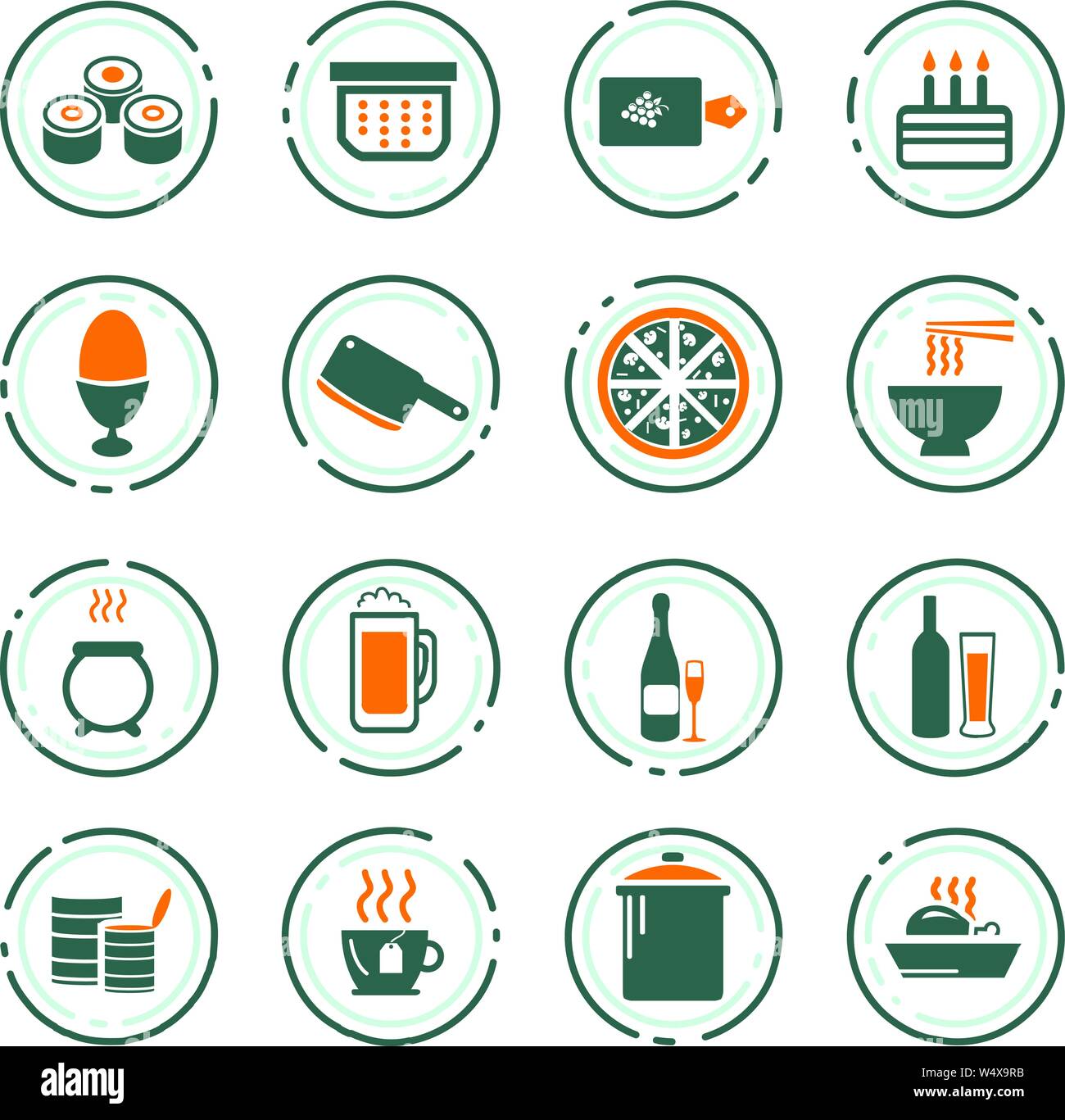 Food and kitchen web icons for user interface design Stock Vector Image ...