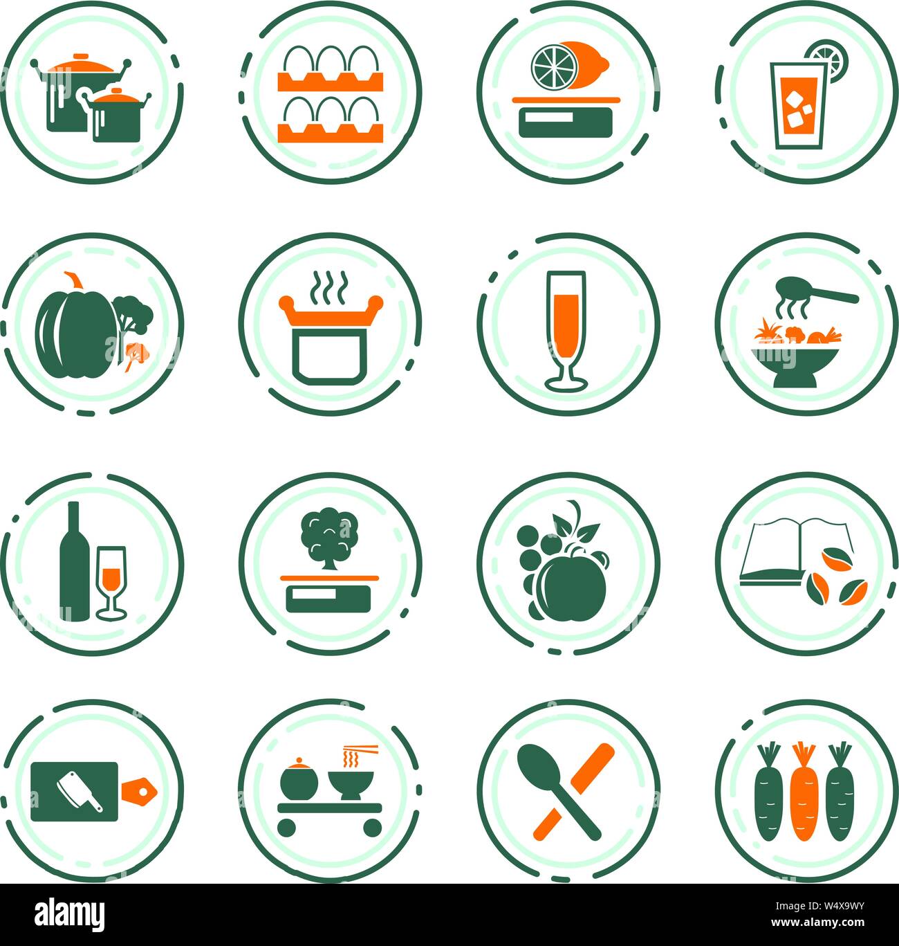 Food and kitchen web icons for user interface design Stock Vector Image ...