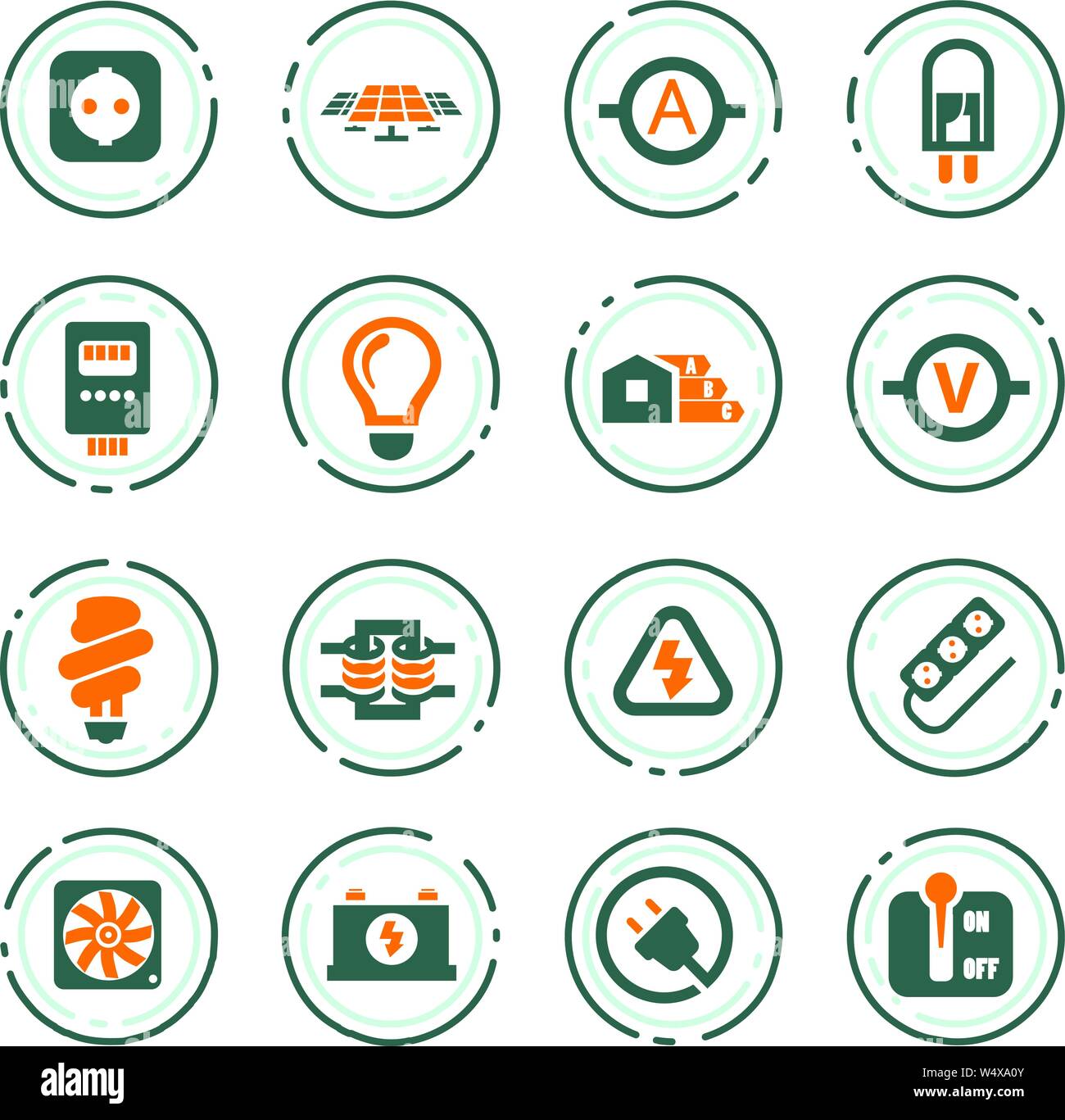 Electricity vector icons for user interface design Stock Vector Image ...