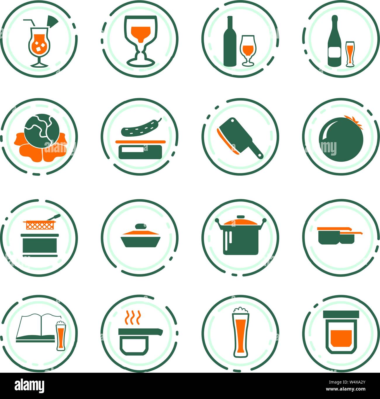 Food and kitchen web icons for user interface design Stock Vector Image ...