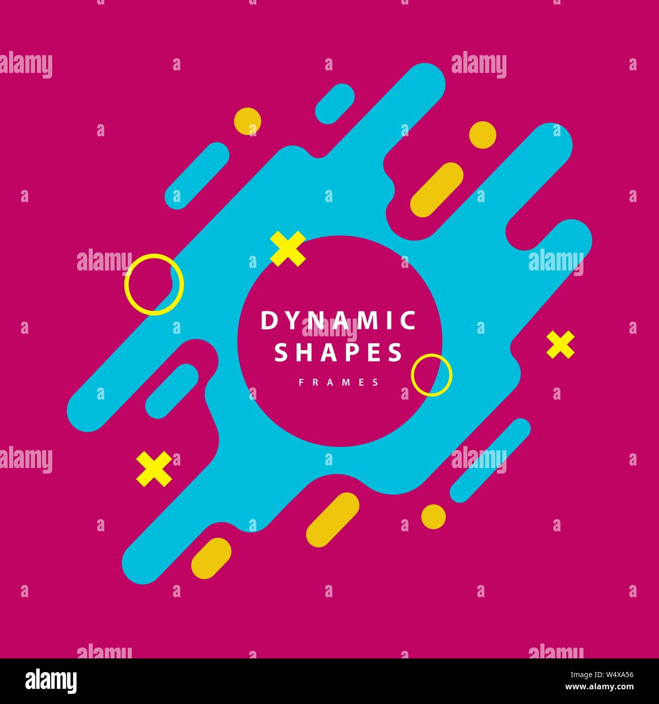 Abstract flat dynamic frames background with trendy shapes for cover ...