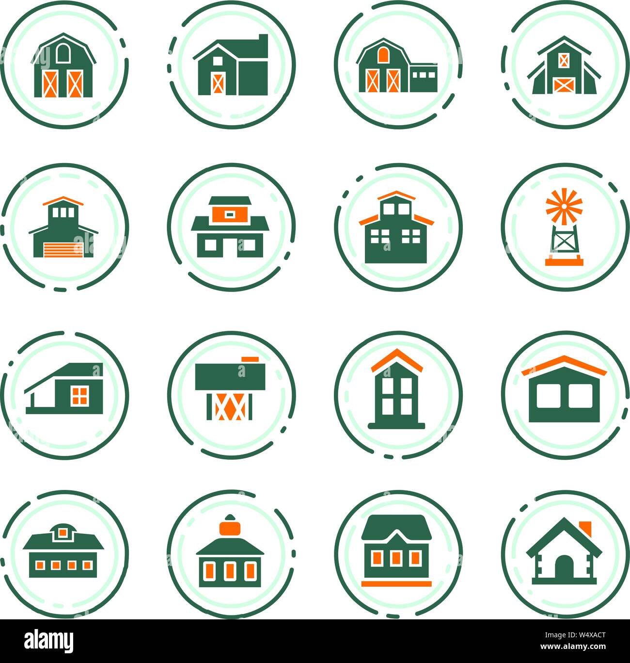 farm building icon set for web sites and user interface Stock Vector ...