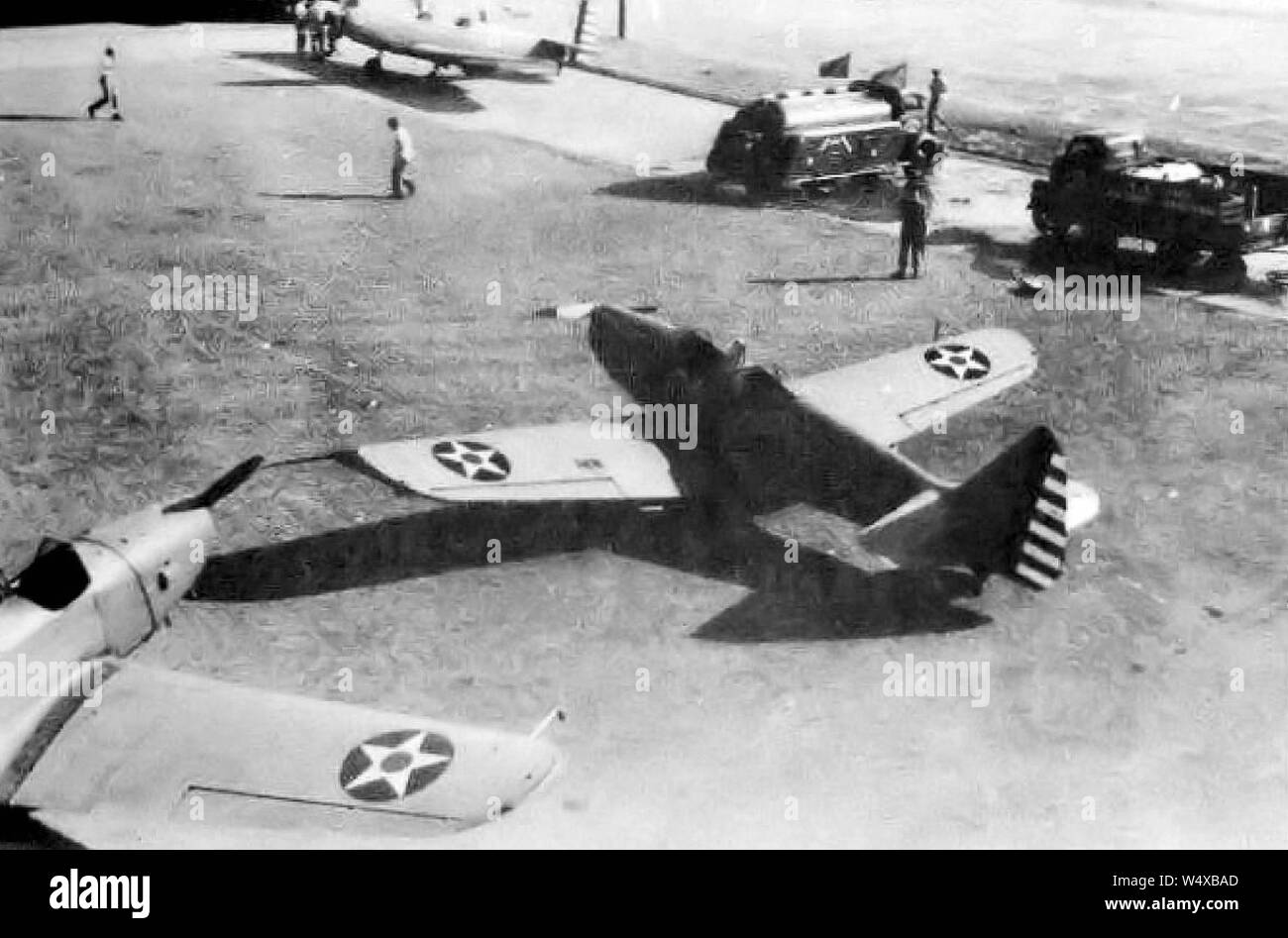 Corsicana Field - Fairchild PT-19 trainers on Flight Line Stock Photo ...