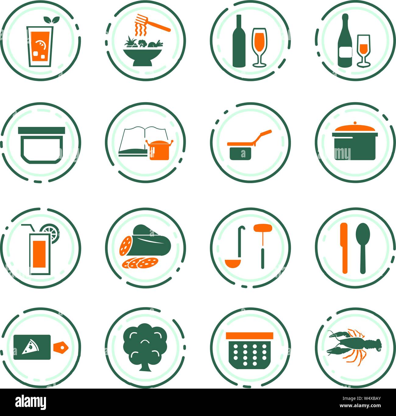 Food and kitchen web icons for user interface design Stock Vector Image ...