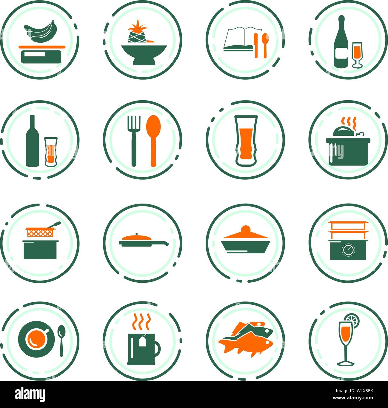 Food and kitchen web icons for user interface design Stock Vector Image ...
