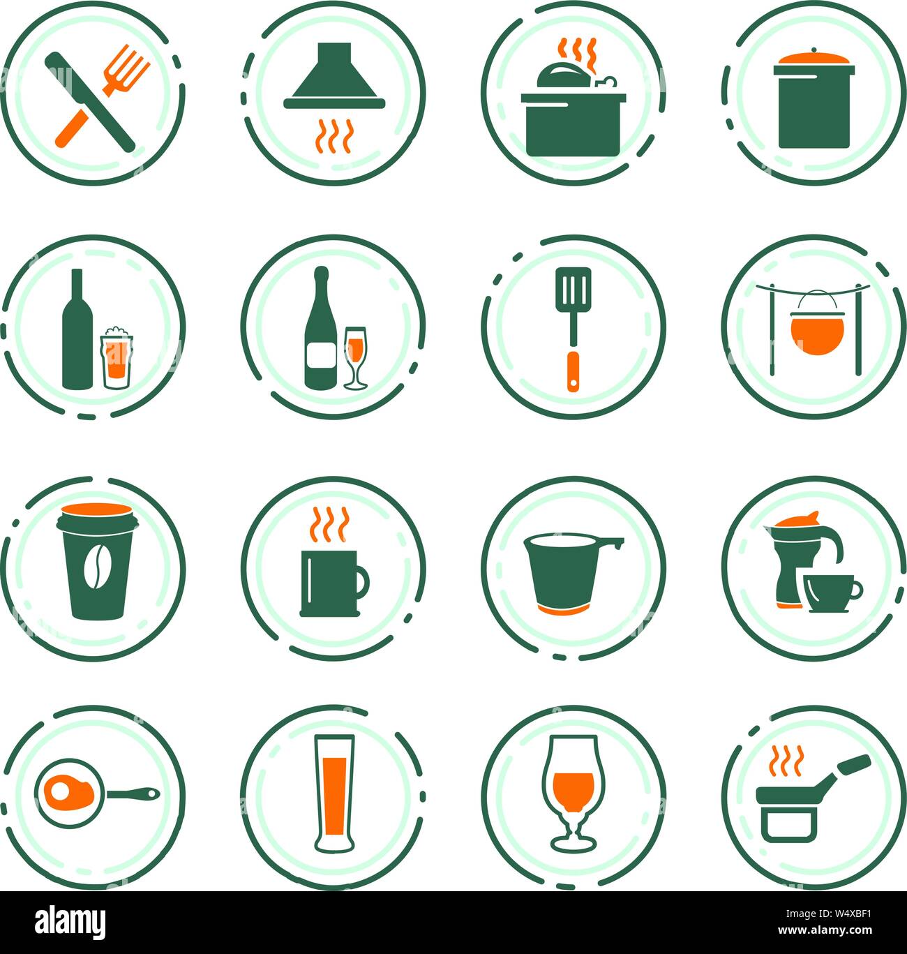 Food and kitchen web icons for user interface design Stock Vector Image ...