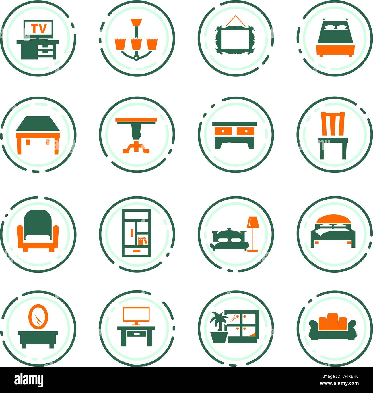 Furniture icon set for web sites and user interface Stock Vector Image ...