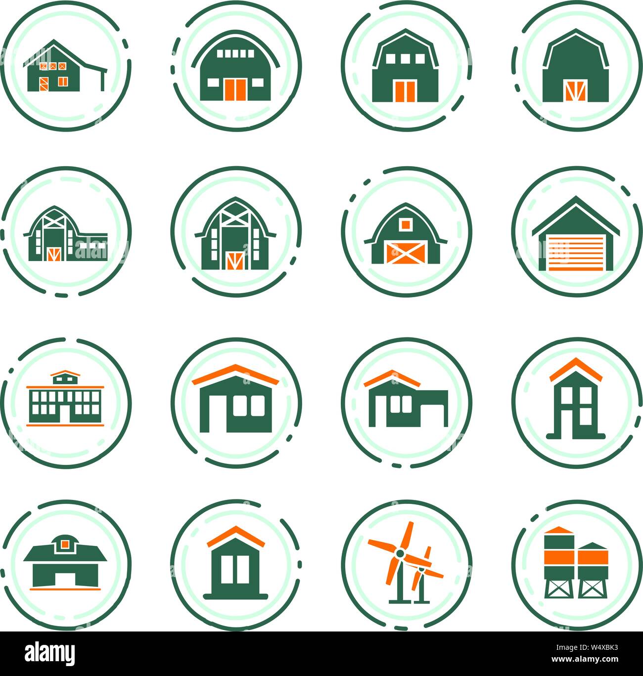 farm building icon set for web sites and user interface Stock Vector ...
