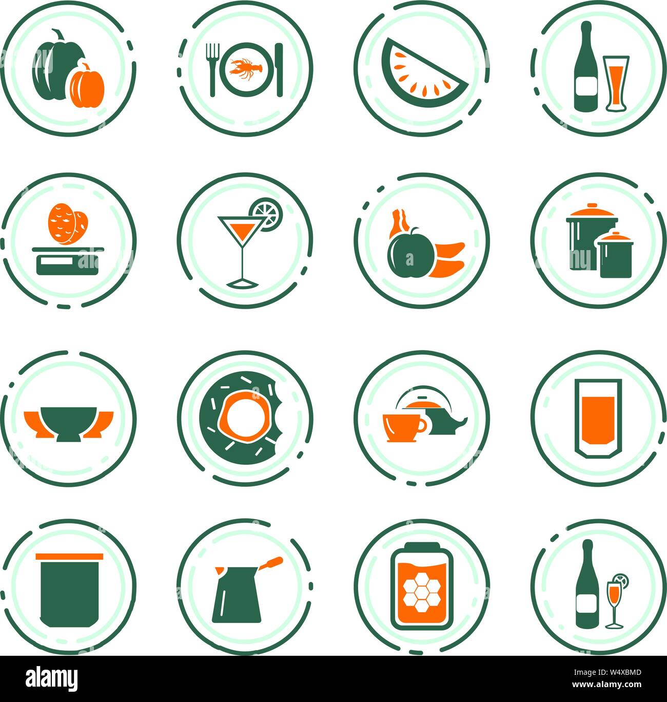 Food and kitchen web icons for user interface design Stock Vector Image ...