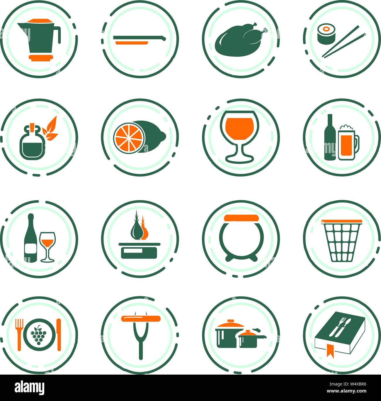 Food and kitchen web icons for user interface design Stock Vector Image ...