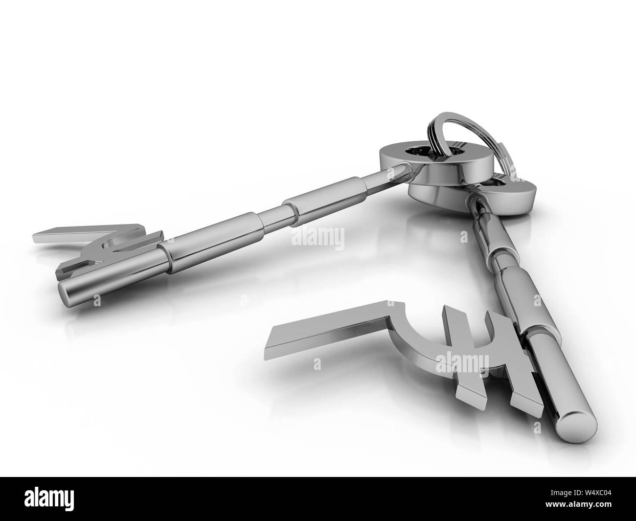 Indian Rupees sign key. High quality sharp 3d rendering Stock Photo - Alamy