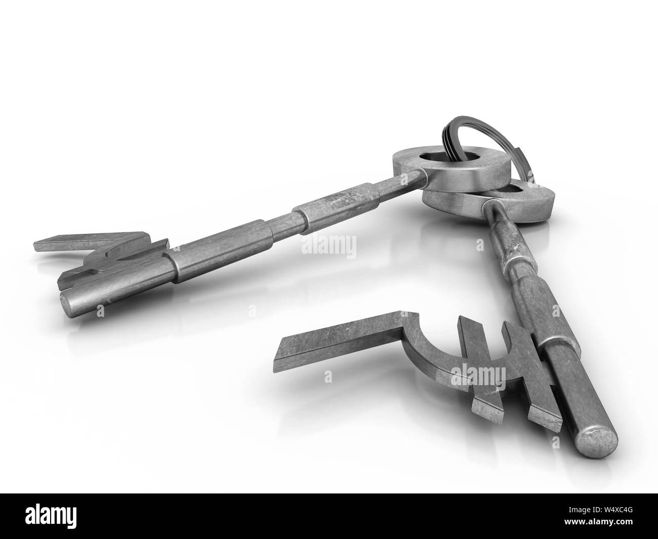 Indian Rupees sign key. High quality sharp 3d rendering Stock Photo - Alamy