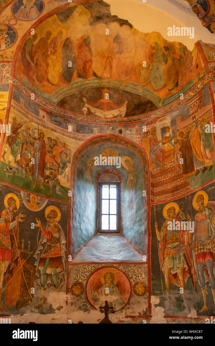 Paintings inside the Church of the Holy Cross, Patrauti, Romania Stock ...