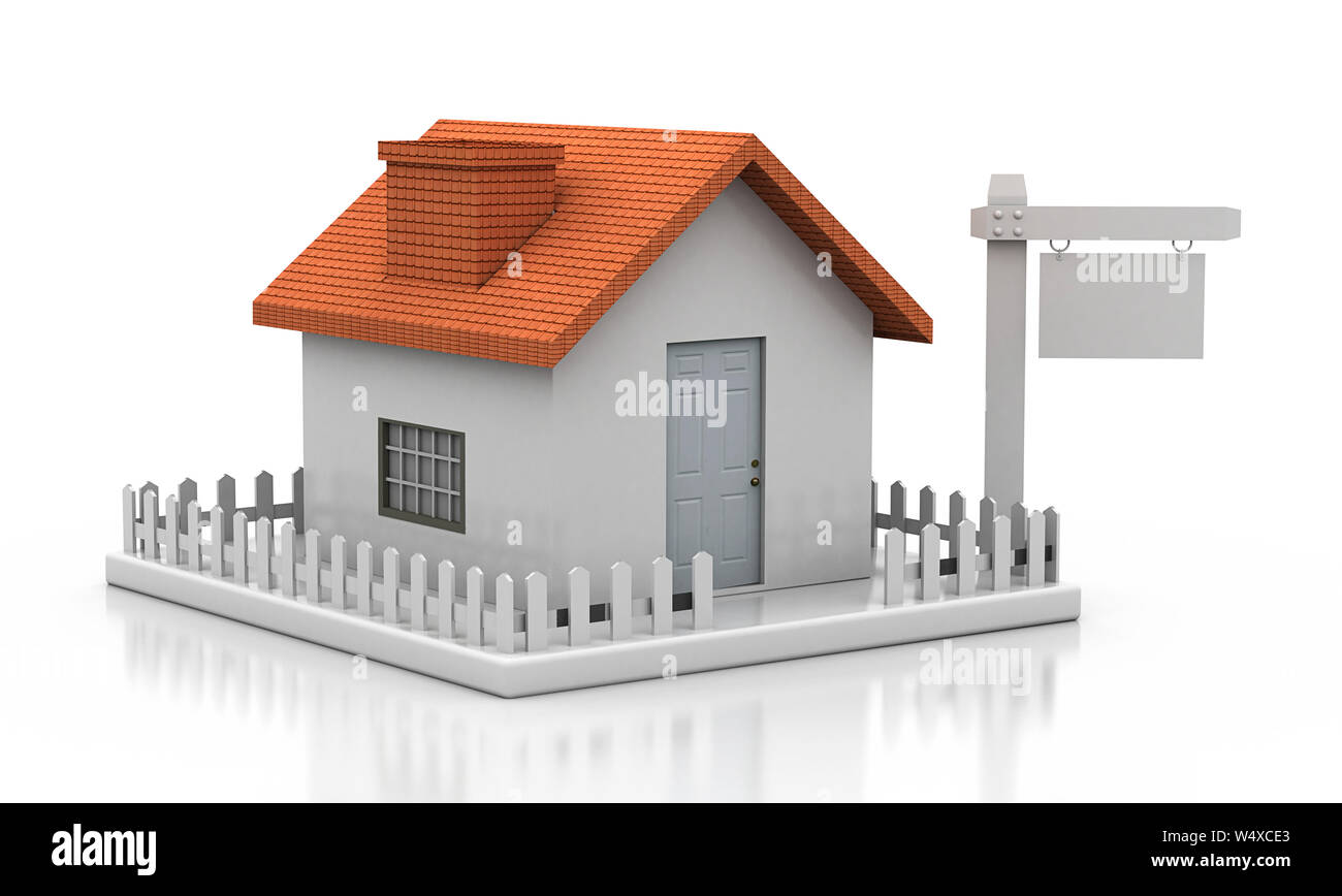 House with blank signboard can be used for real estate business ...